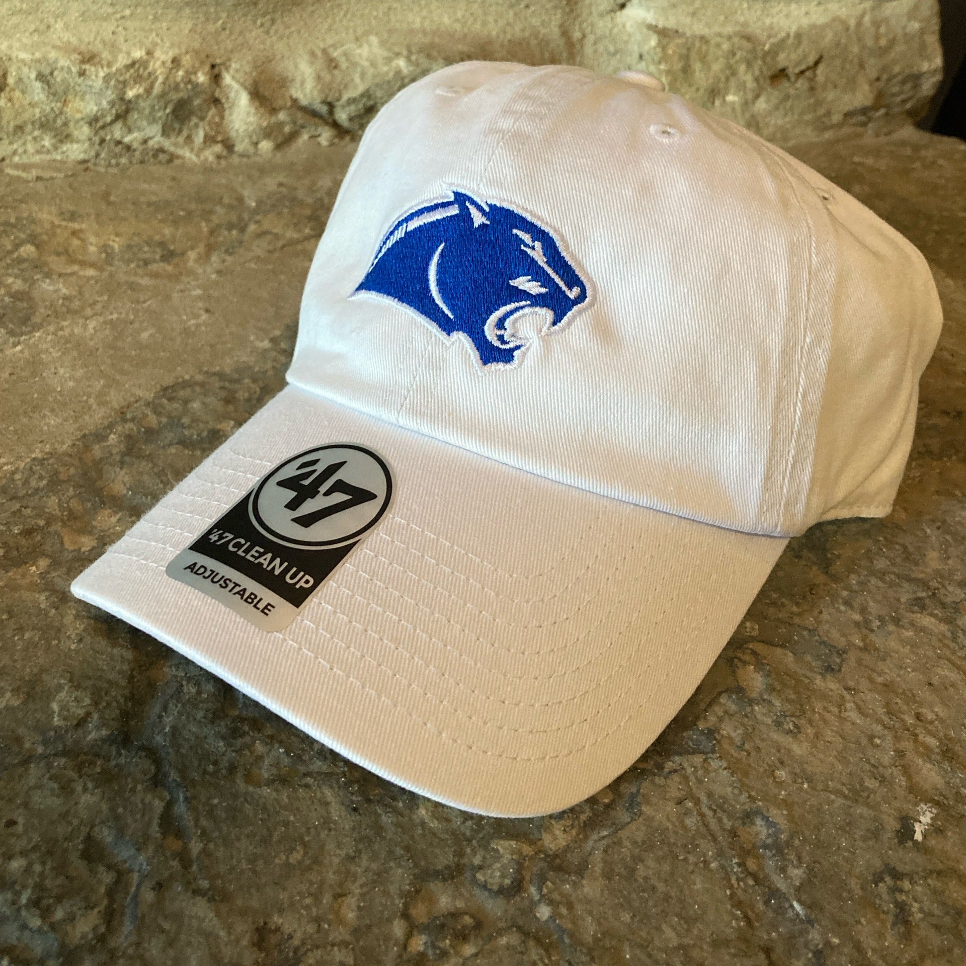 White '47 Adjustable Clean Up Panther Head Hat | 937 INK